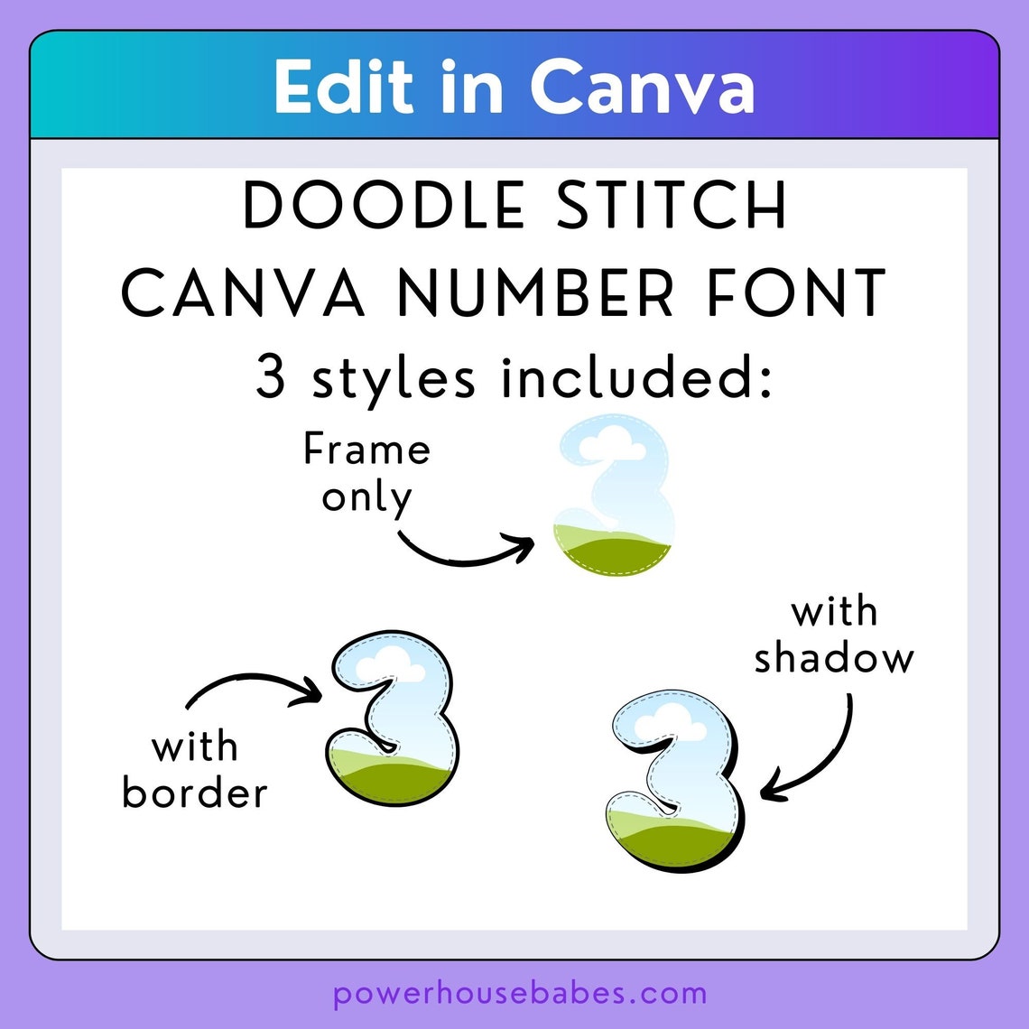 Doodle Stitch Canva Font Numbers, Canva Doodle Font, Number Fonts ...