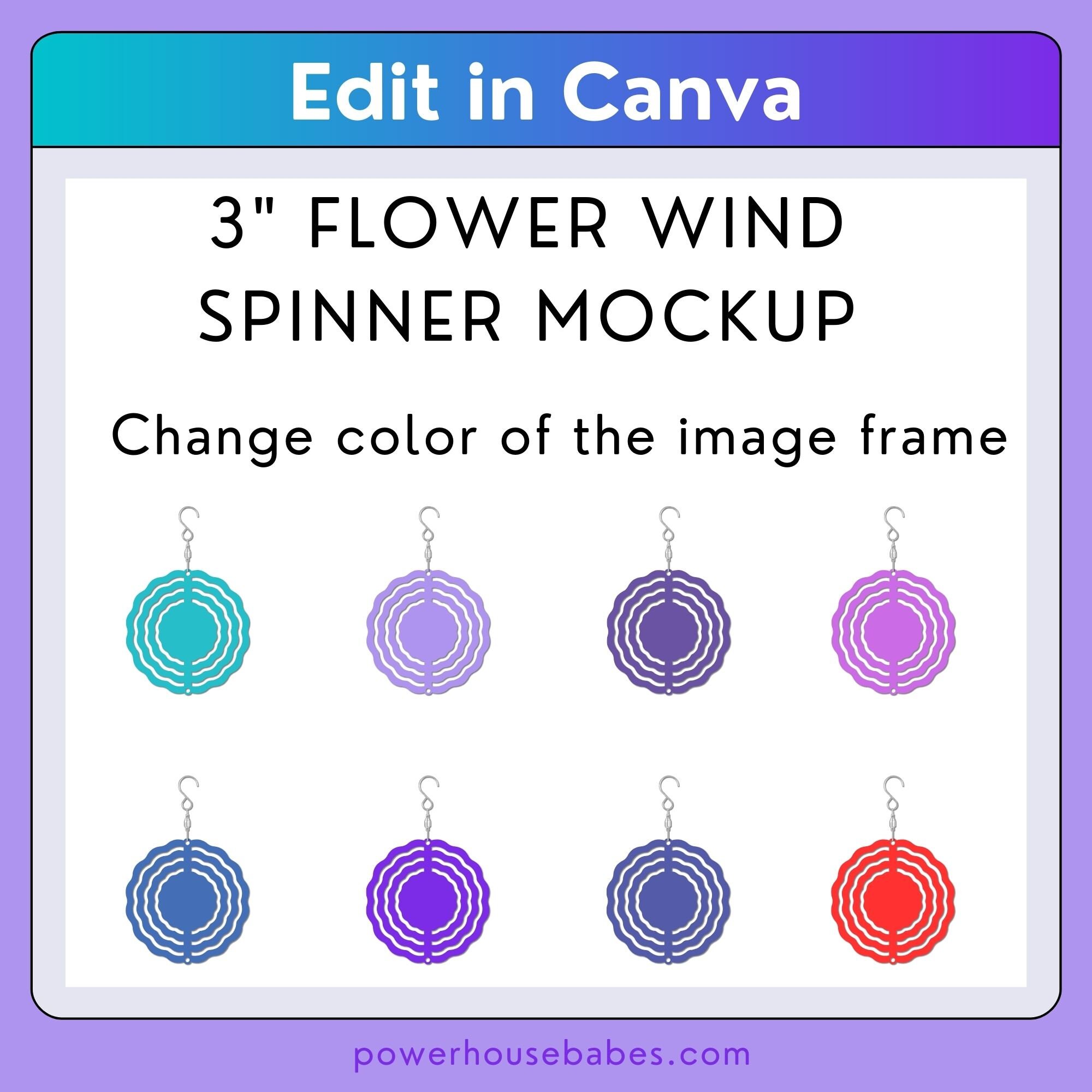 3" Flower Wind Spinner Mockup, 3 Inch Wind Spinner, Flower Windspinner ...