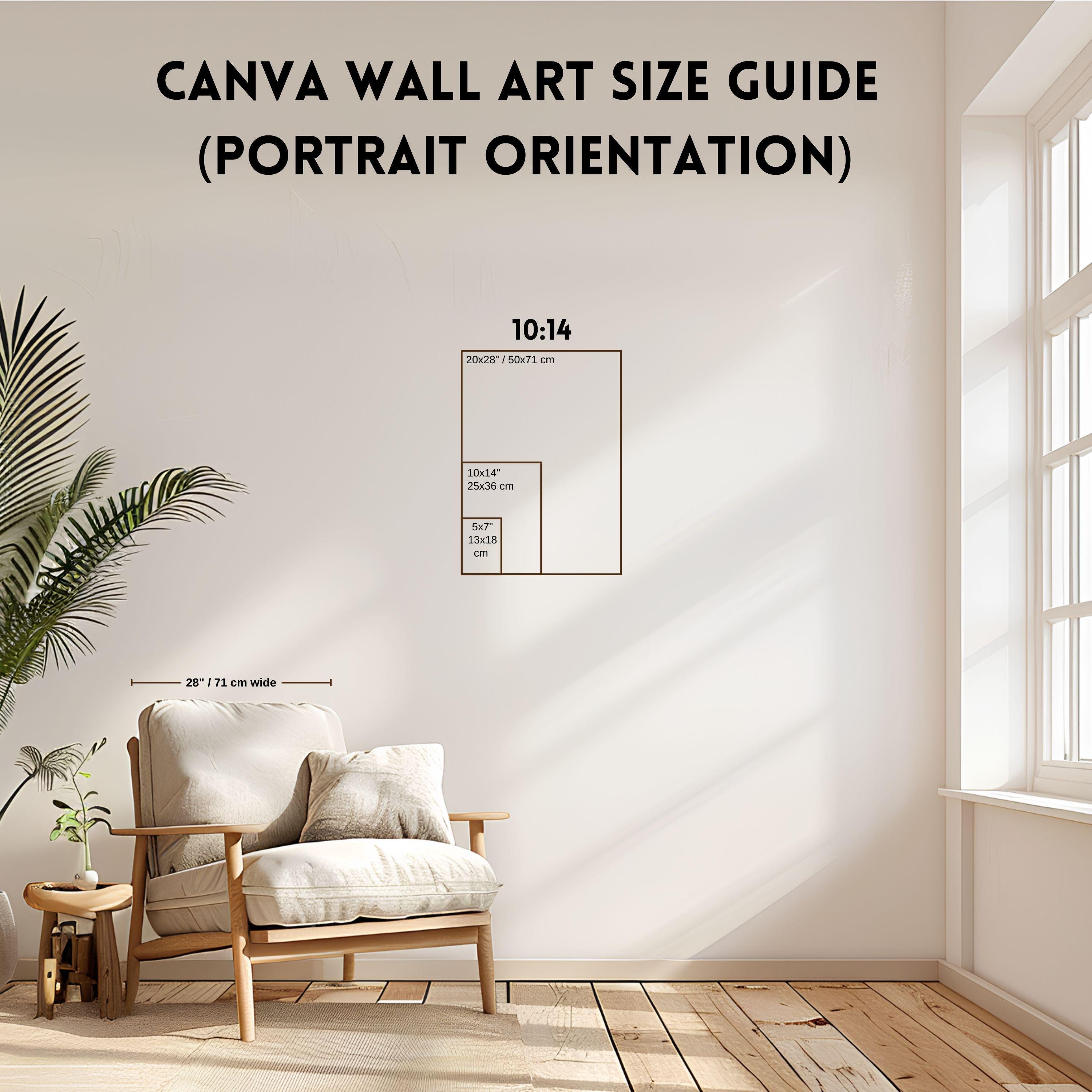Portrait Wall Art Size Guide, Portrait Frame Size Guide, Vertical ...