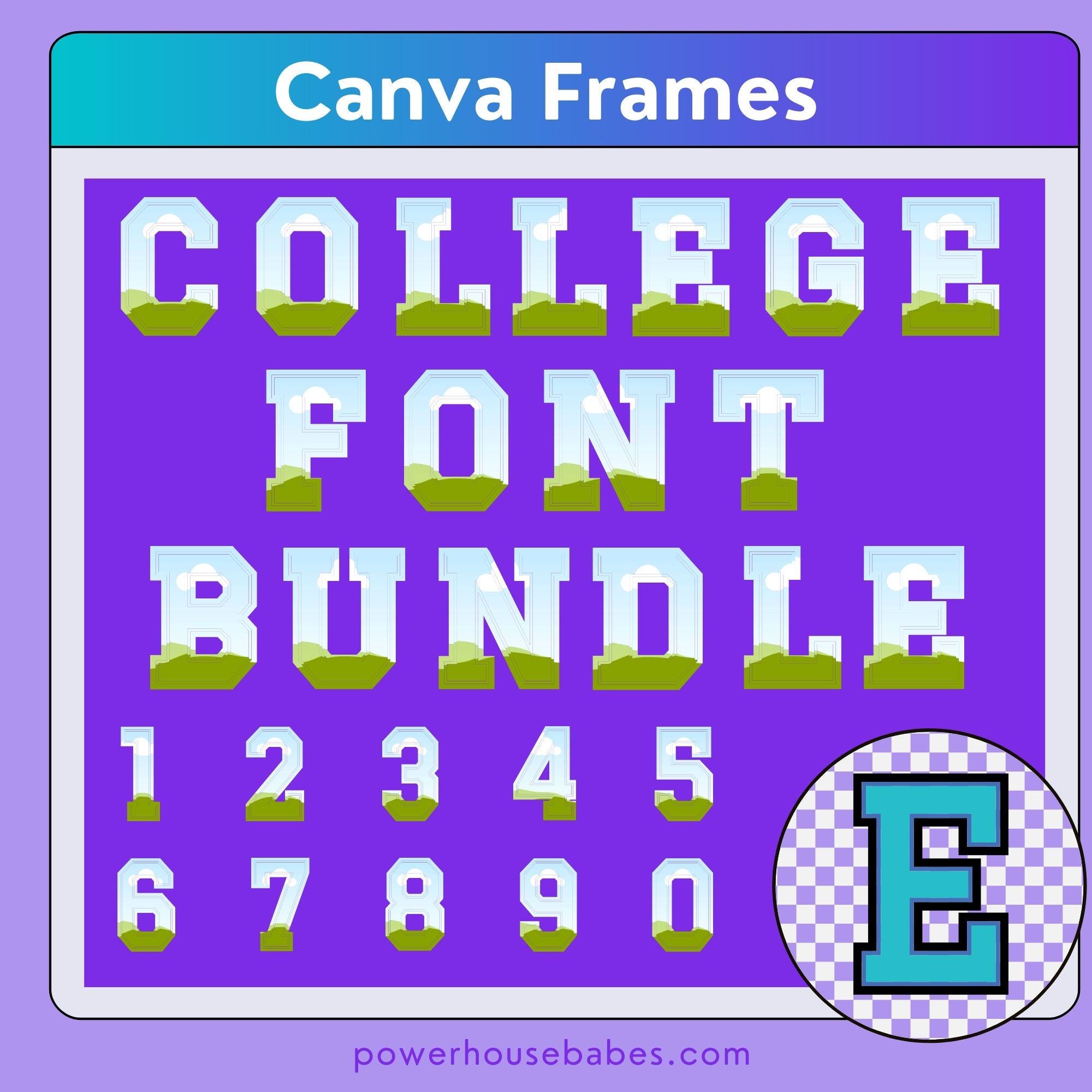 College Font Bundle, College Font Svg, College Fonts, Chenille Numbers ...