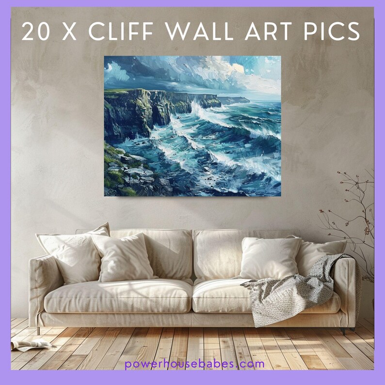 Cliff Wall Art, Bedroom Wall Art, Coastal Wall Art, Ireland Painting ...