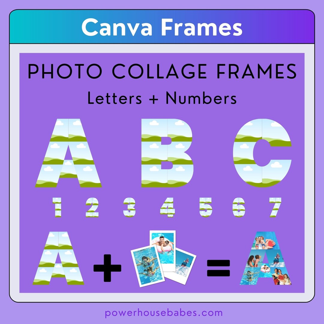 Canva Photo Collage Frames Bundle, Sublimation Designs, Custom Photo ...