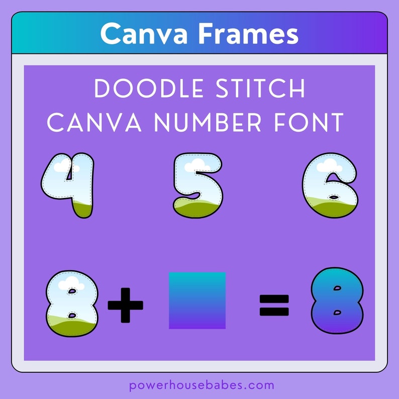 Doodle Stitch Canva Font Numbers, Canva Doodle Font, Number Fonts ...
