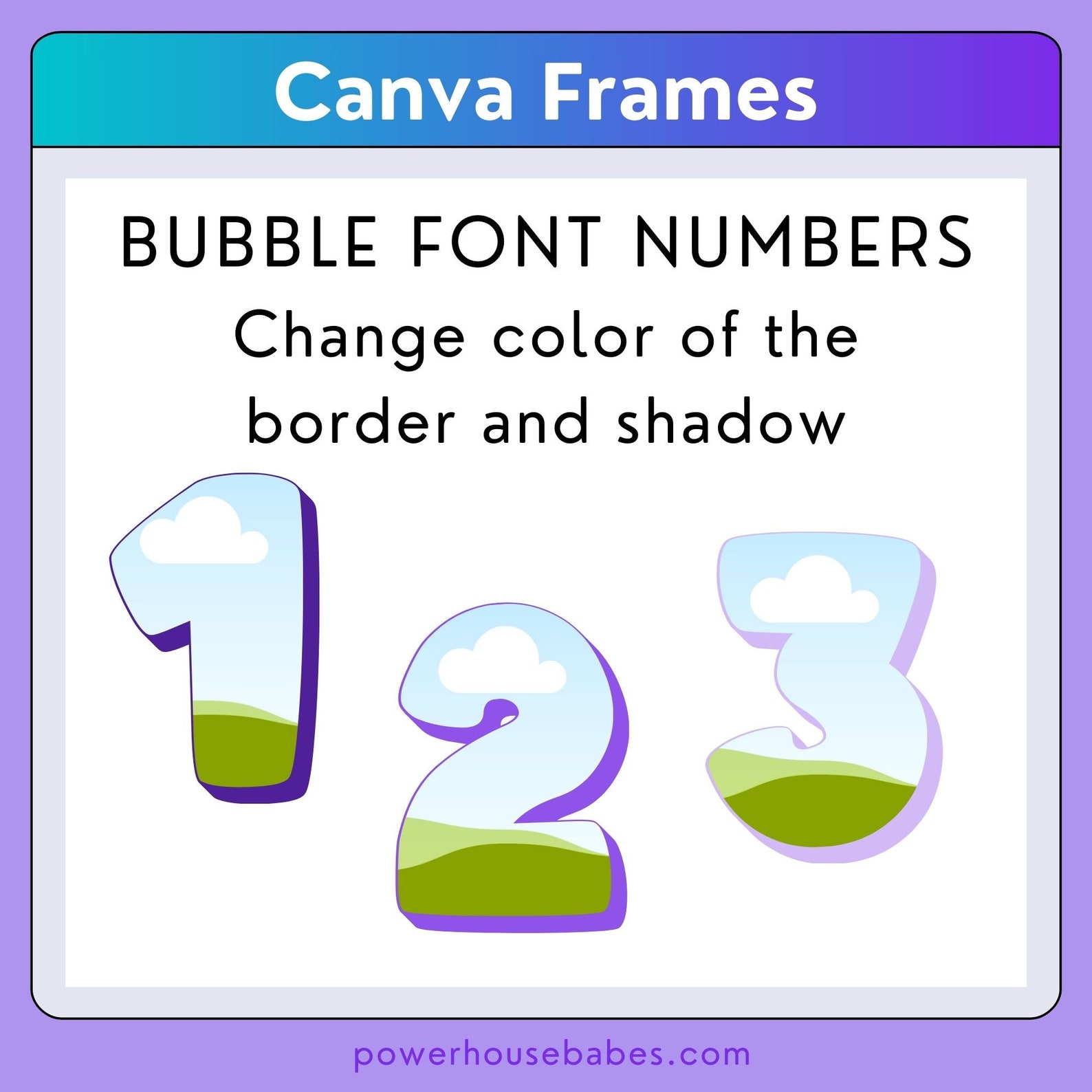 Bubble Numbers Font Canva Frame, Bubble Font Clipart, Drag and Drop ...