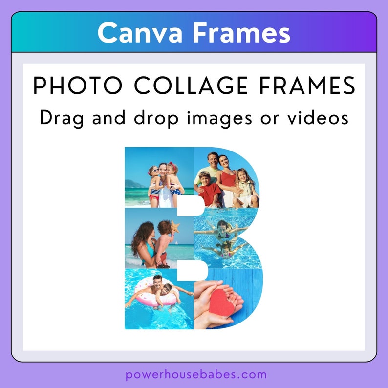 Canva Photo Collage Frames Bundle, Sublimation Designs, Custom Photo ...