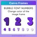 Bubble Numbers Font Canva Frame, Bubble Font Clipart, Drag and Drop ...