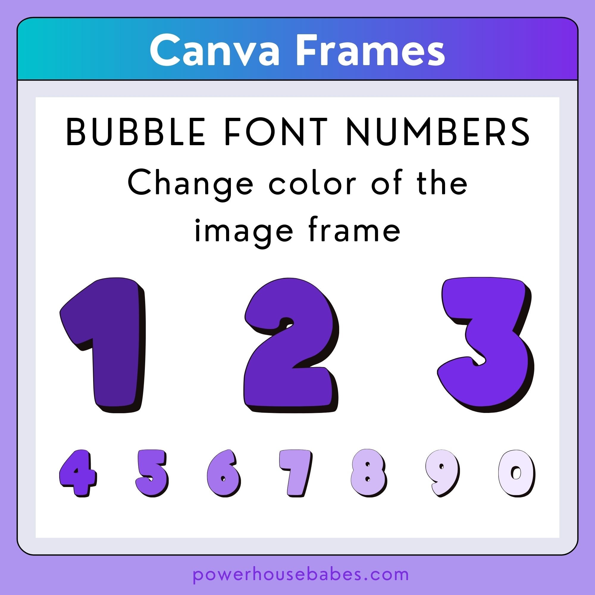 Bubble Numbers Font Canva Frame, Bubble Font Clipart, Drag and Drop ...