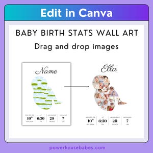 Baby Birth Stat Sign - Printable Digital Download. DIY Birth Stats Wall ...