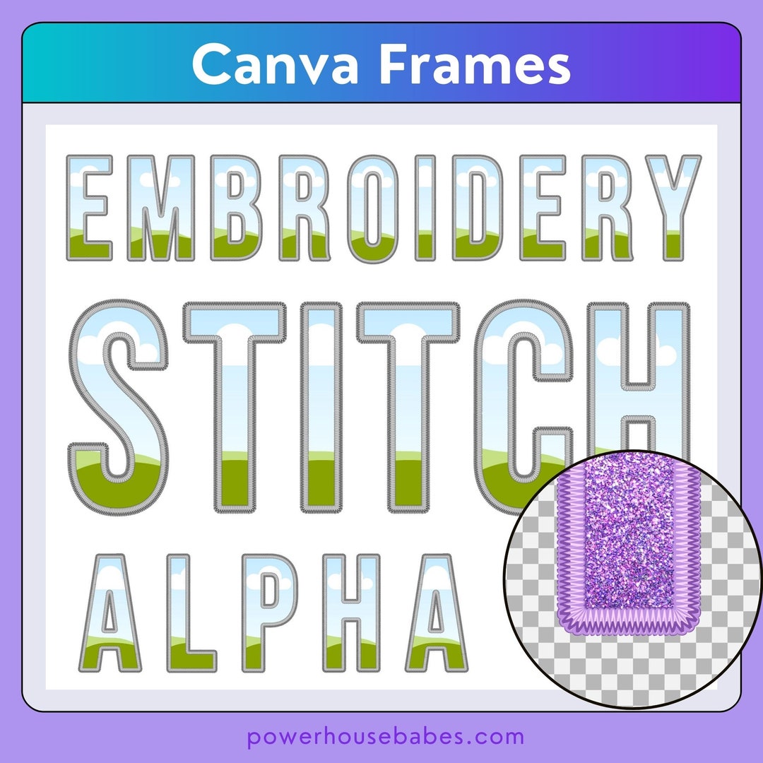 Embroidery Stitch Letter Font, Embroidery Alphabet, Embroidery Blank ...