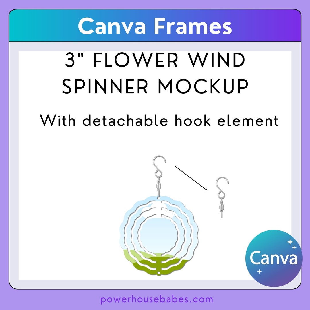 3" Flower Wind Spinner Mockup, 3 Inch Wind Spinner, Flower Windspinner, Garden Wind Spinner ...