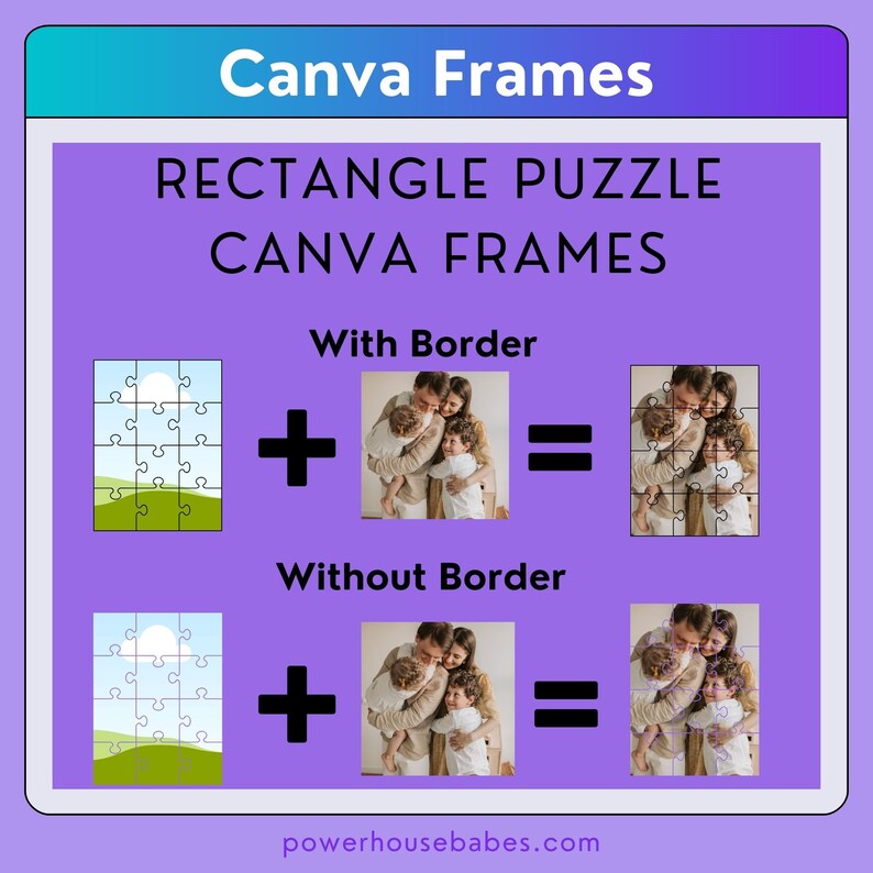 Puzzle Rectangle Frames, Rectangular Puzzle Frames, Canva Frames, Canva ...