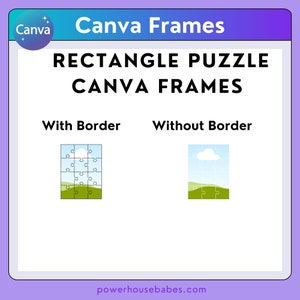 Puzzle Rectangle Frames, Rectangular Puzzle Frames, Canva Frames, Canva Frame Template, Custom ...