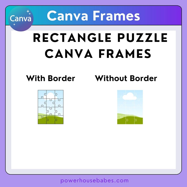 Puzzle Rectangle Frames, Rectangular Puzzle Frames, Canva Frames, Canva ...
