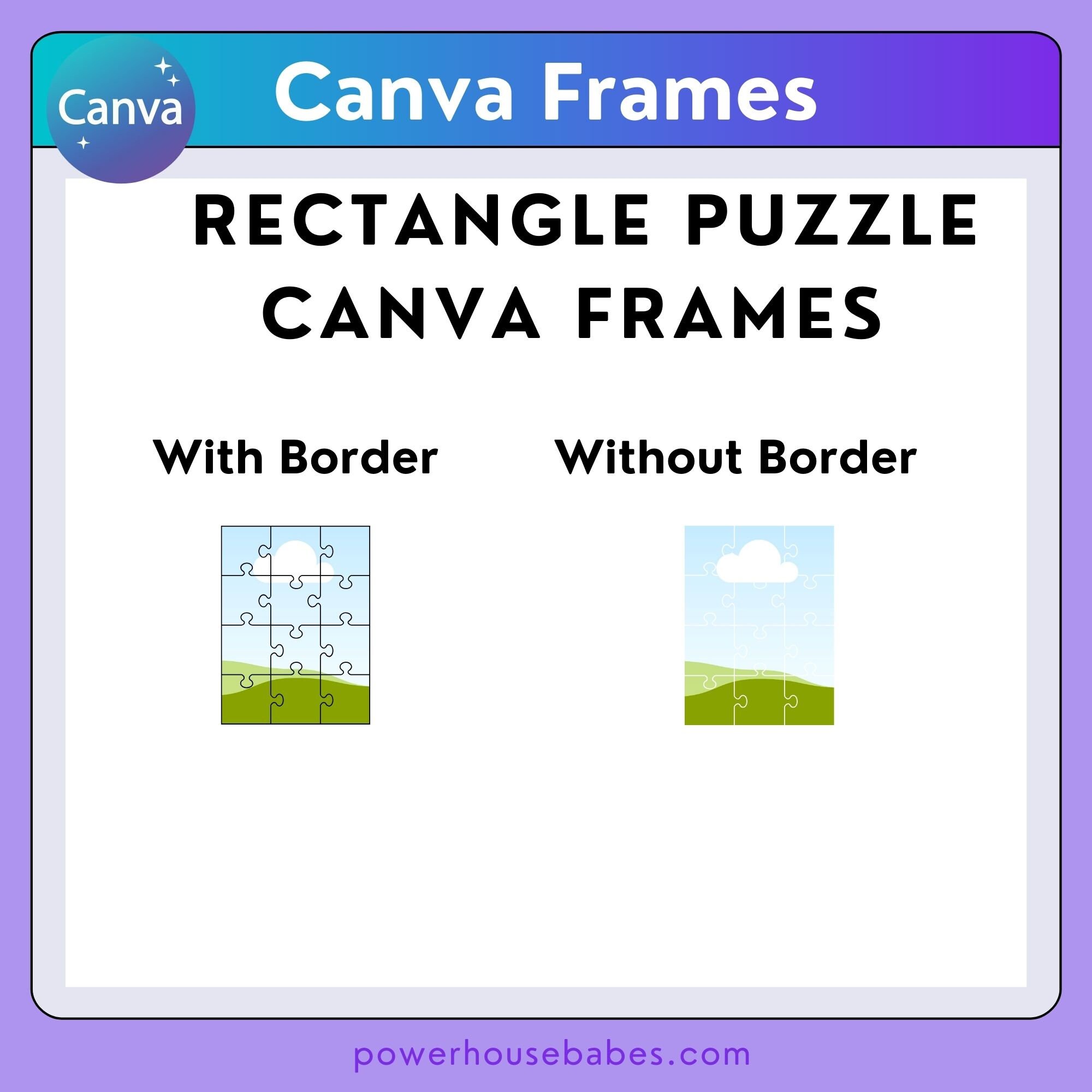 Puzzle Rectangle Frames, Rectangular Puzzle Frames, Canva Frames, Canva ...