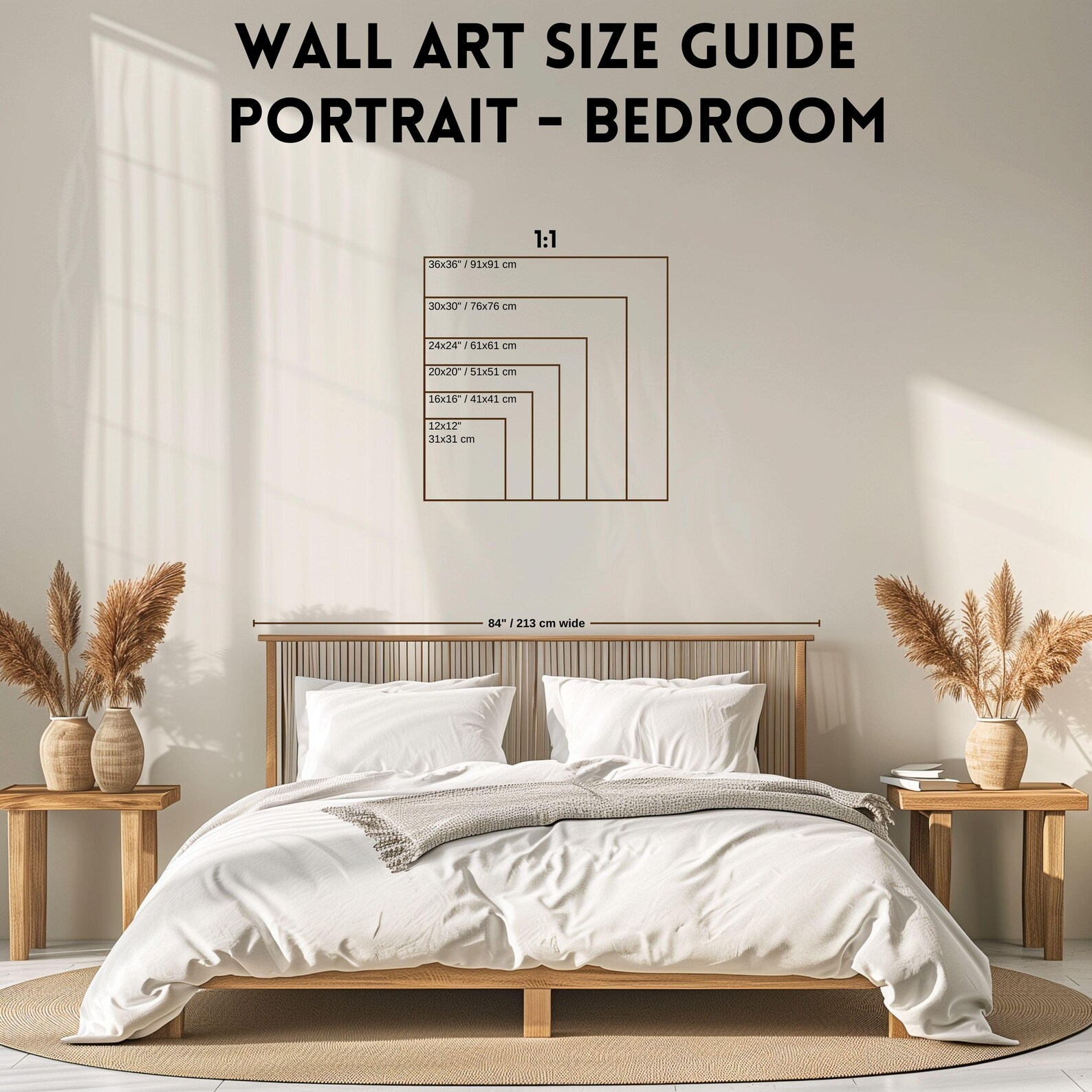 Bedroom Wall Art Size Guide portrait, Frame Ratio Sizes, Poster Size ...