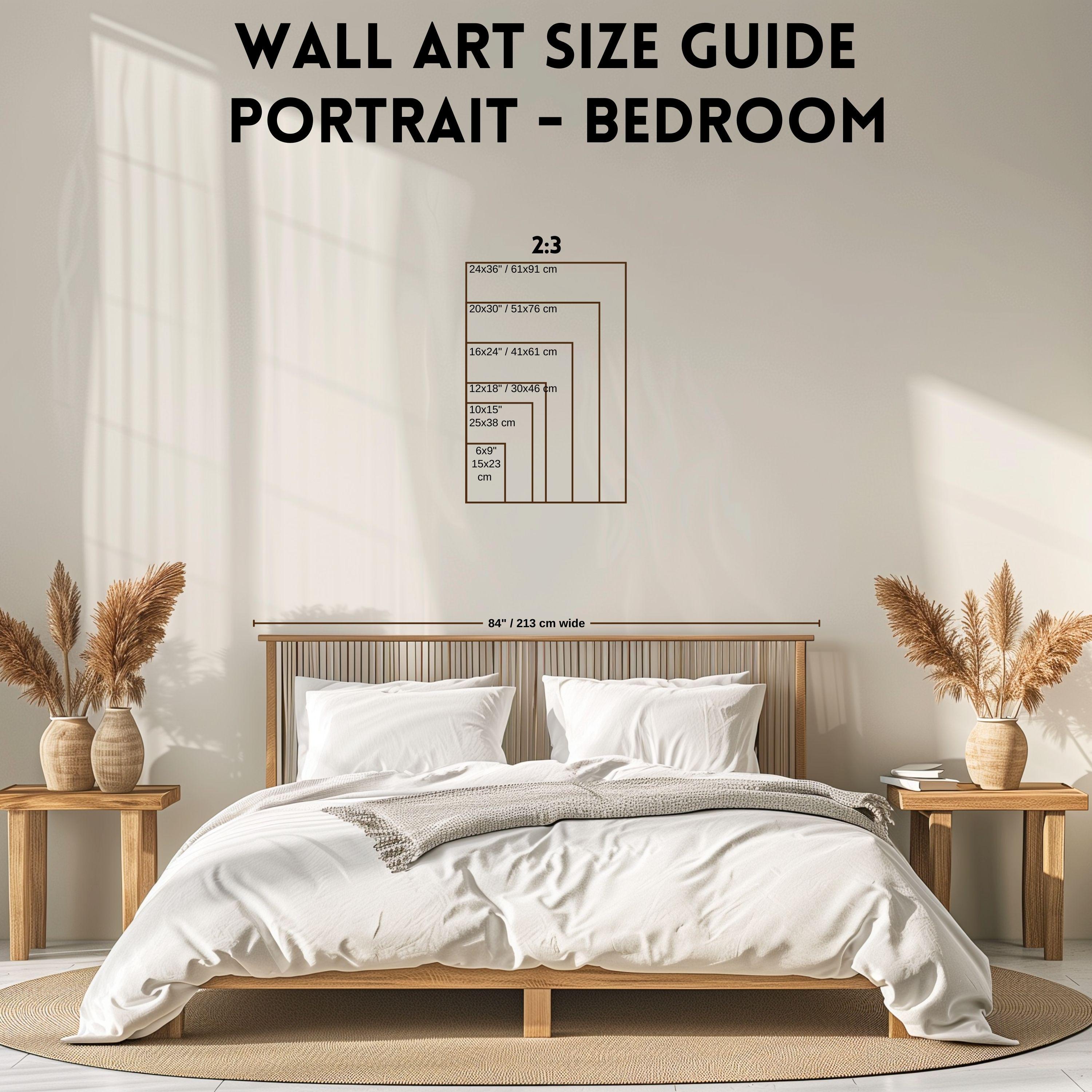 Bedroom Wall Art Size Guide (portrait), Frame Ratio Sizes, Poster Size ...