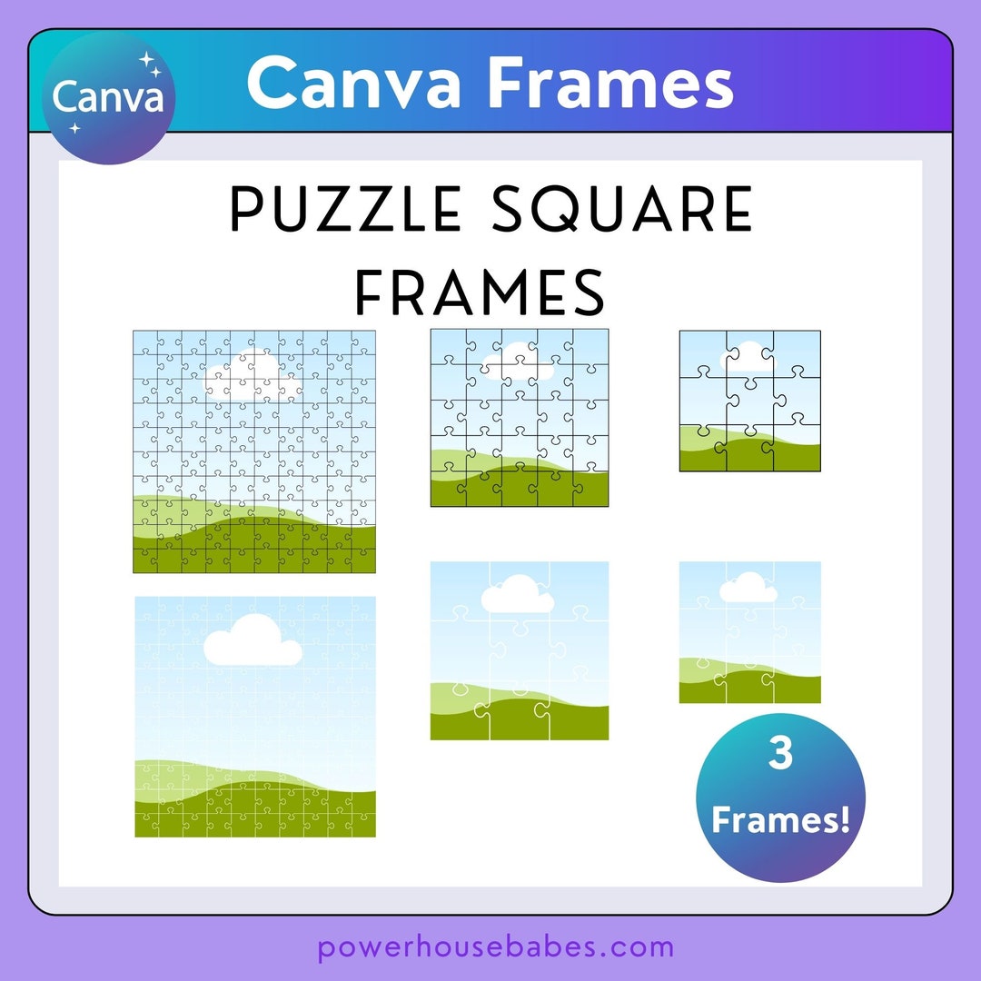 Square Puzzle Frames, Square Canva Frames, Canva Frame, Square Puzzle ...