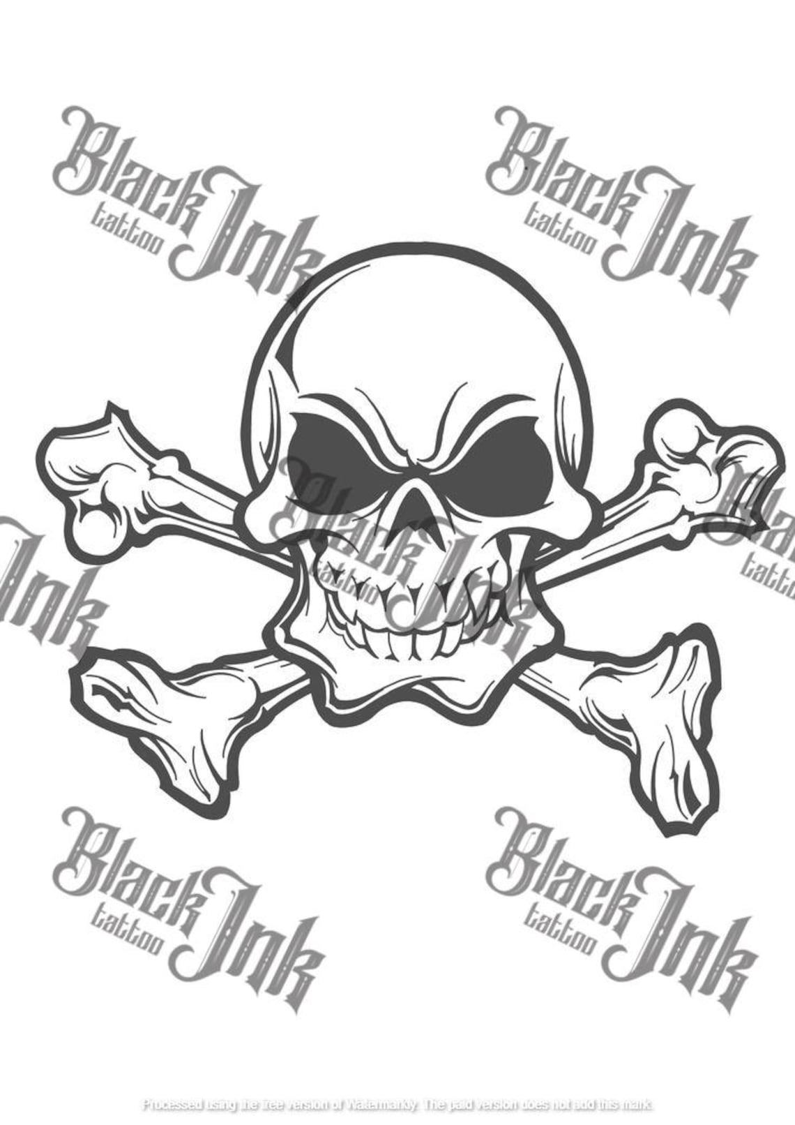 Skull Tattoo Stencil Set – 5 Unique Designs for Bold Ink - Etsy