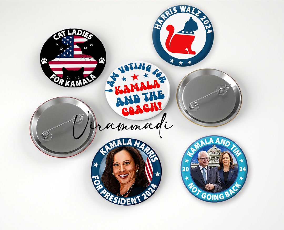 Kamala Harris Pin Button, Campaign Pin, Democratic Party Badge, My ...