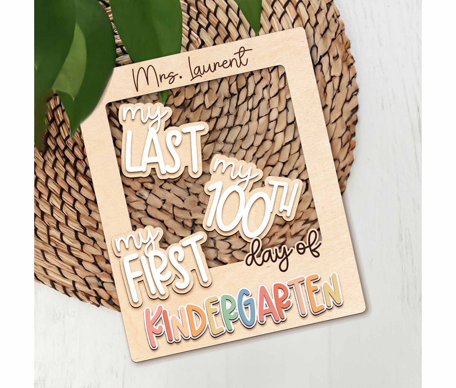 Personalized School Sign Photo Frame, First Day Sign, Teacher Classroom ...