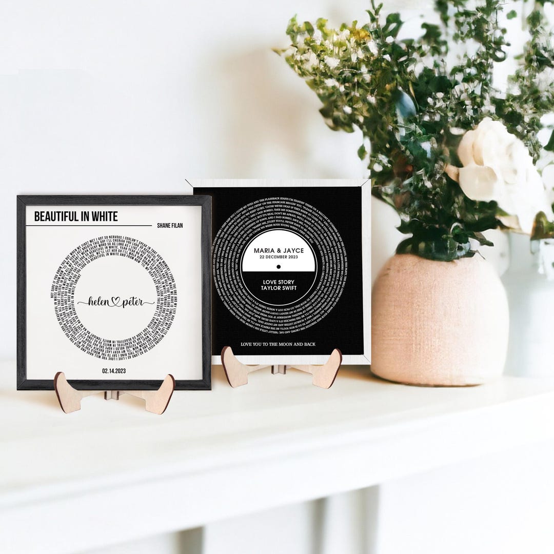 Wedding Song Lyrics Wall Art, Anniversary Gift for Him, Custom Our ...