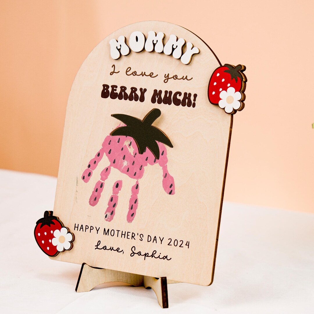 Personalized Handprint Sign Gift for Mommy, Mother's Day DIY Craft ...