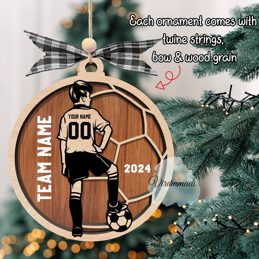 Personalized 3D Soccer Ornament, Custom Soccer Player Ornament ...