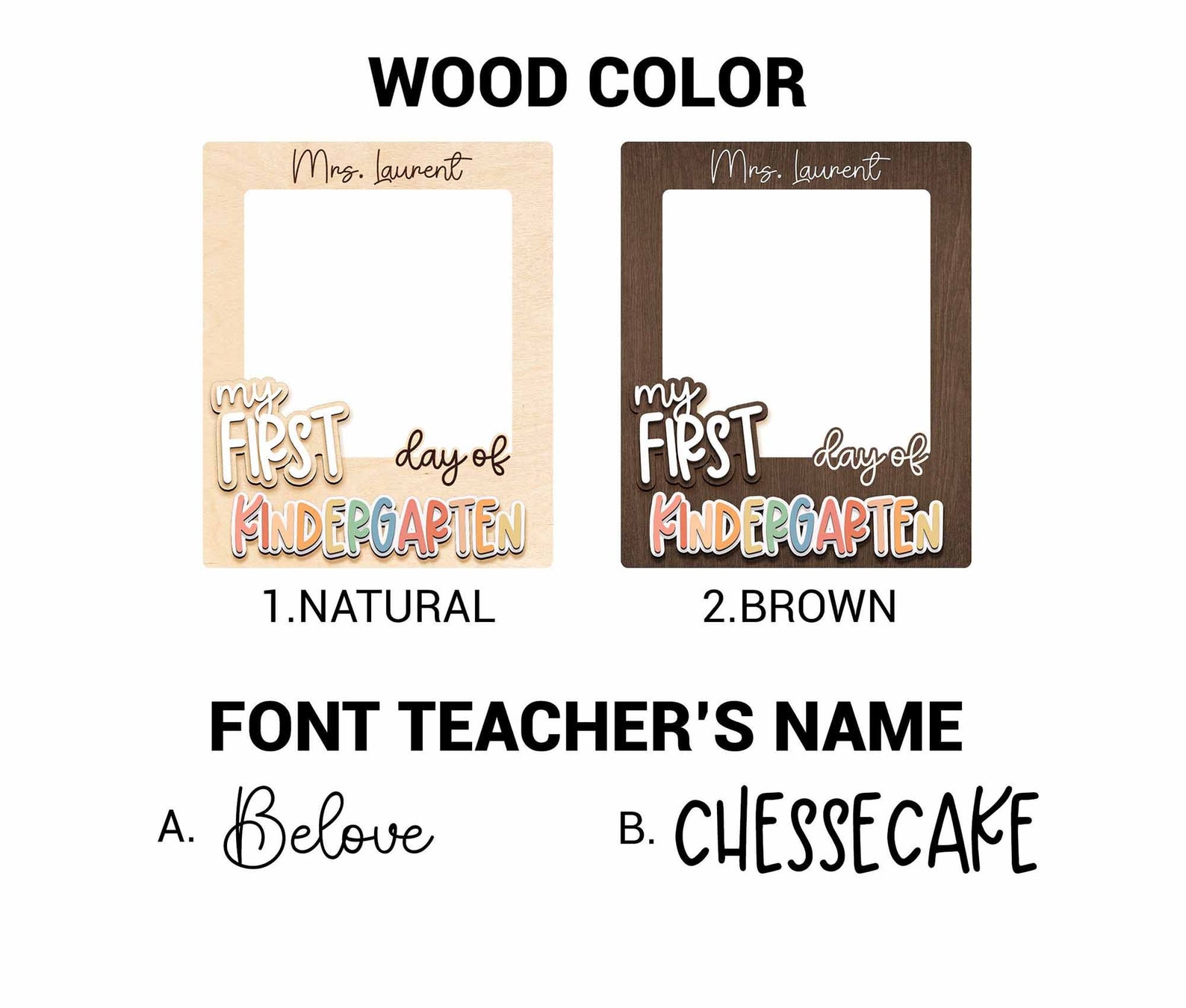 Personalized School Sign Photo Frame, First Day Sign, Teacher Classroom ...