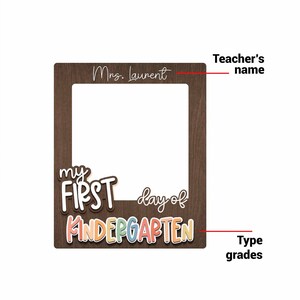 Personalized School Sign Photo Frame, First Day Sign, Teacher Classroom ...