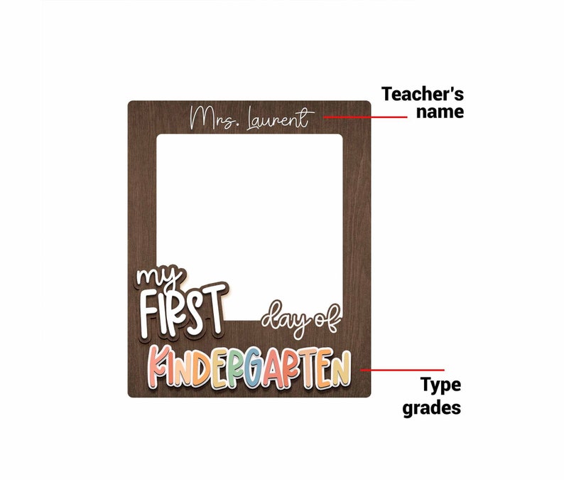 Personalized School Sign Photo Frame, First Day Sign, Teacher Classroom ...