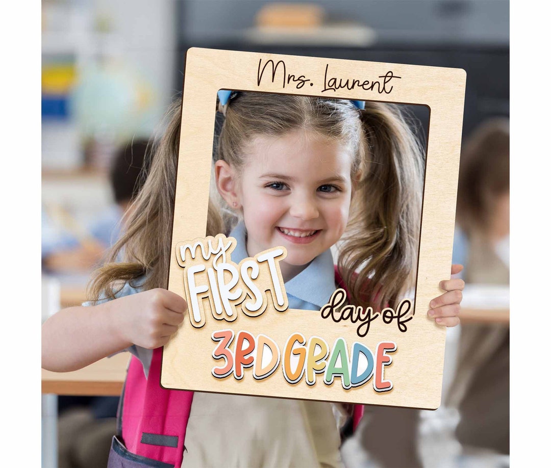 Personalized School Sign Photo Frame, First Day Sign, Teacher Classroom ...