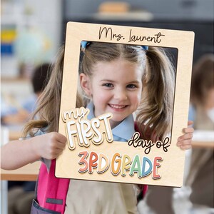 Personalized School Sign Photo Frame, First Day Sign, Teacher Classroom ...
