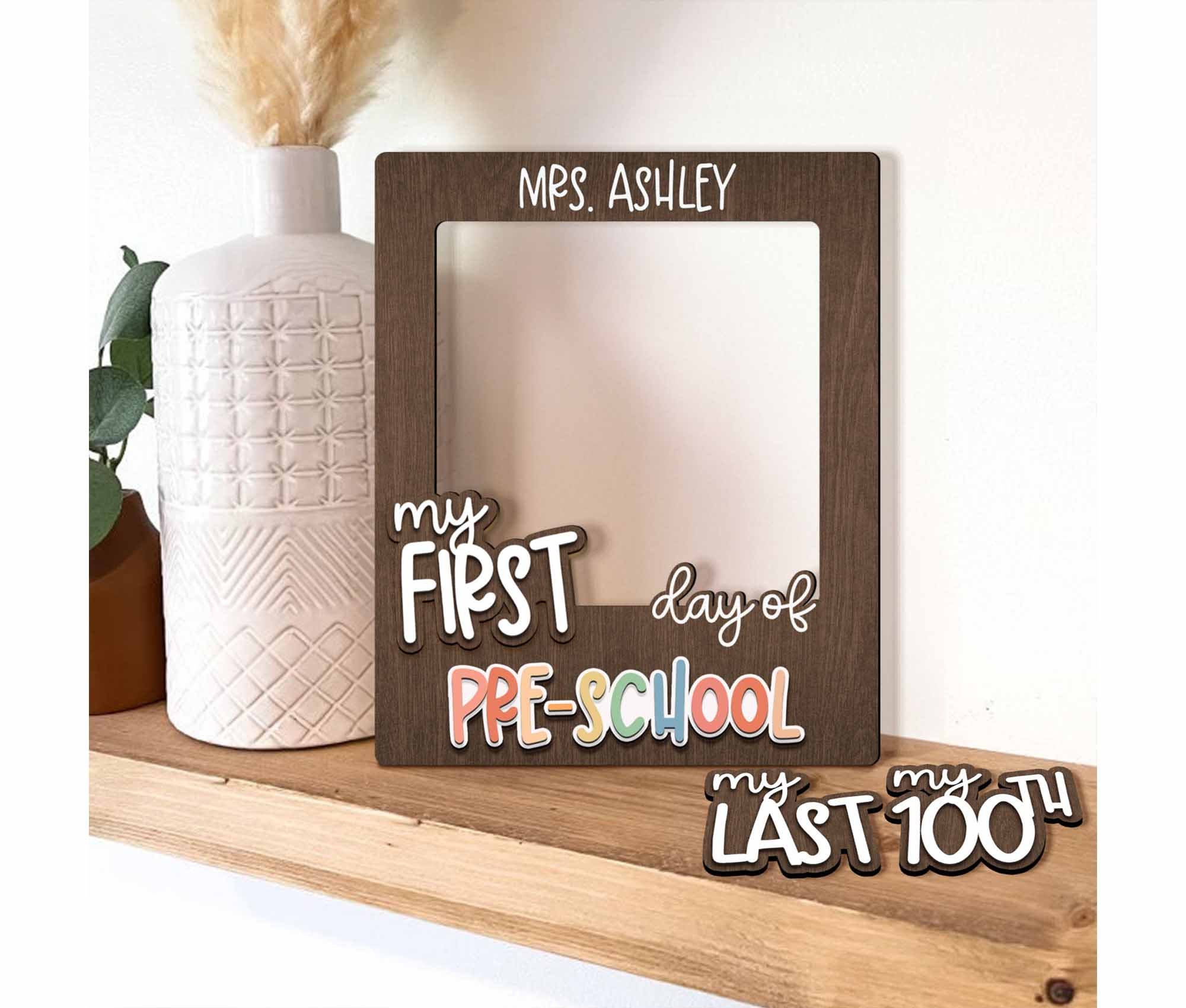 Personalized School Sign Photo Frame, First Day Sign, Teacher Classroom ...