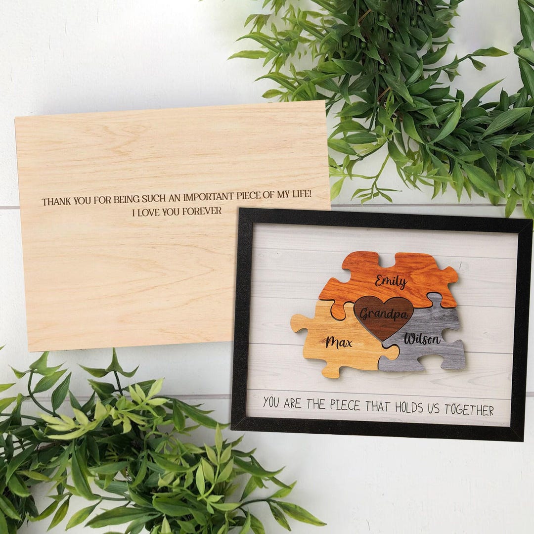 Custom Father's Day Puzzle Sign - Personalized Wood Gift for Dad - You ...
