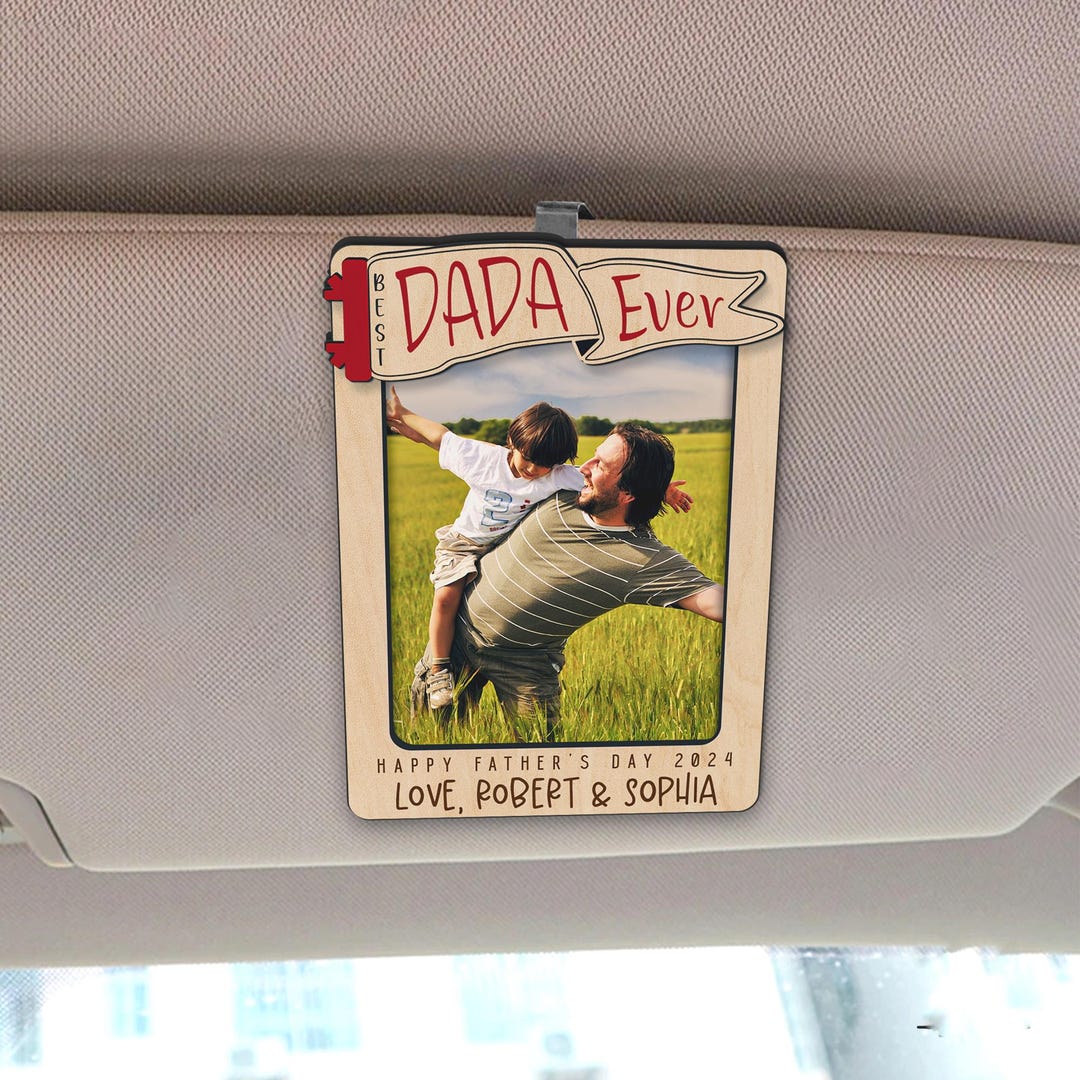 Personalized Picture Frame| Car Visor Clip| Grandpa Gift| Custom Photo ...