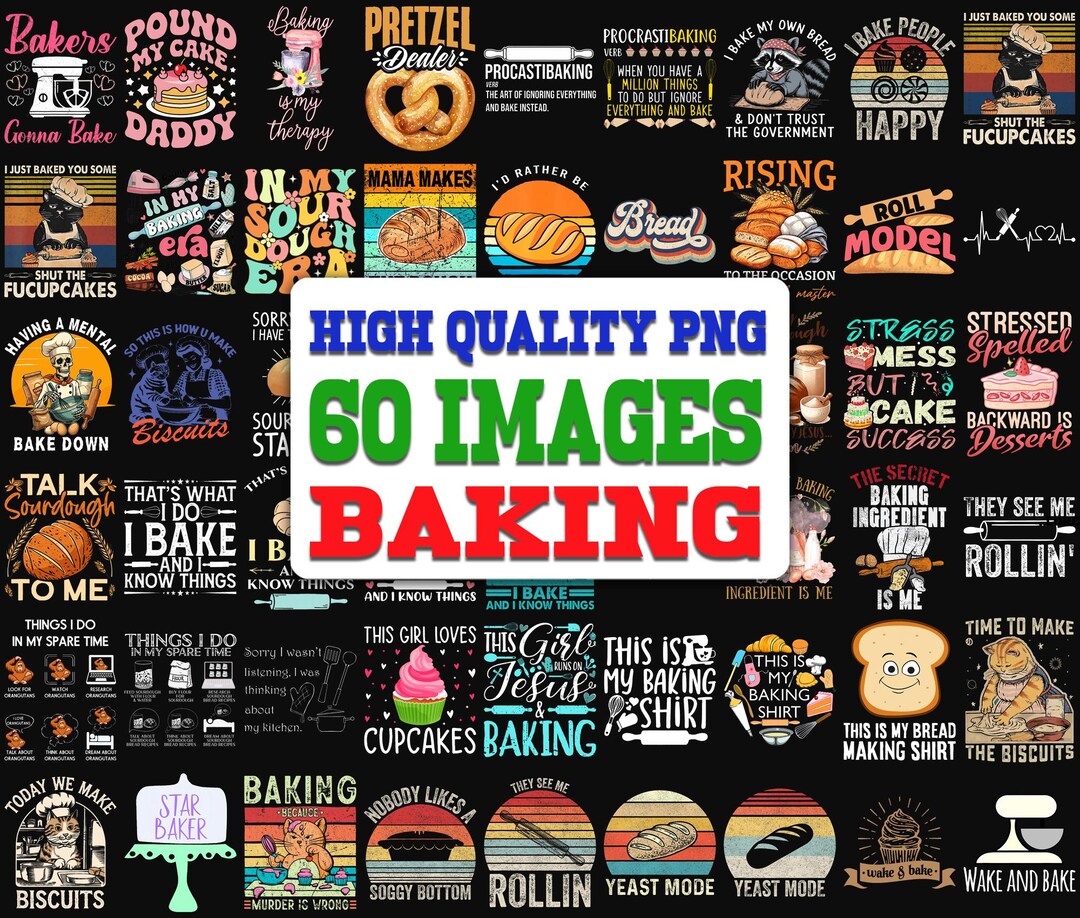 60 Baking Png Bundle, Kitchen Png, Baker Lover, Baking Printable, Chef ...