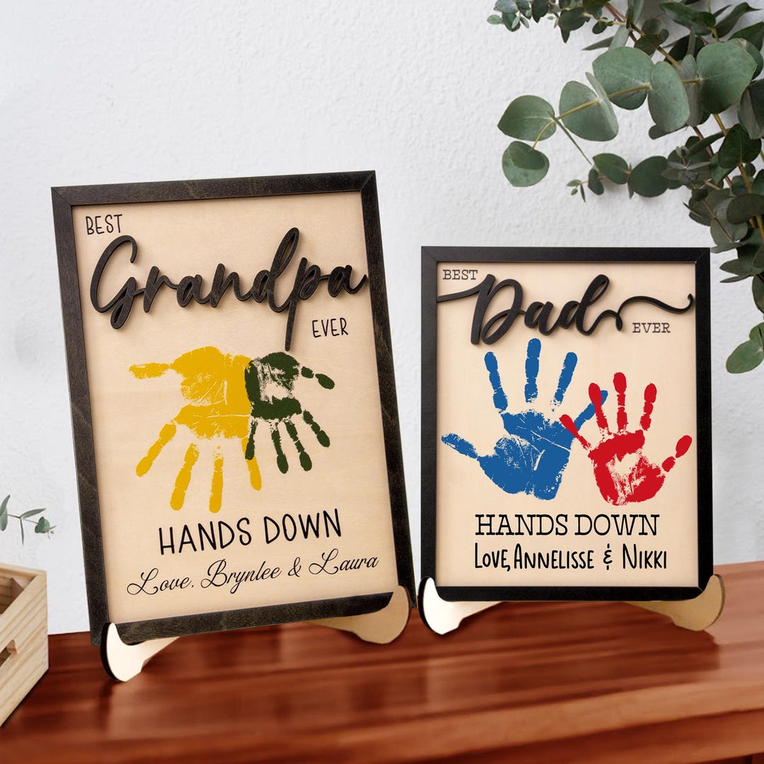 Personalized Handprint Art for Dad With Children's Names, Father's Day ...