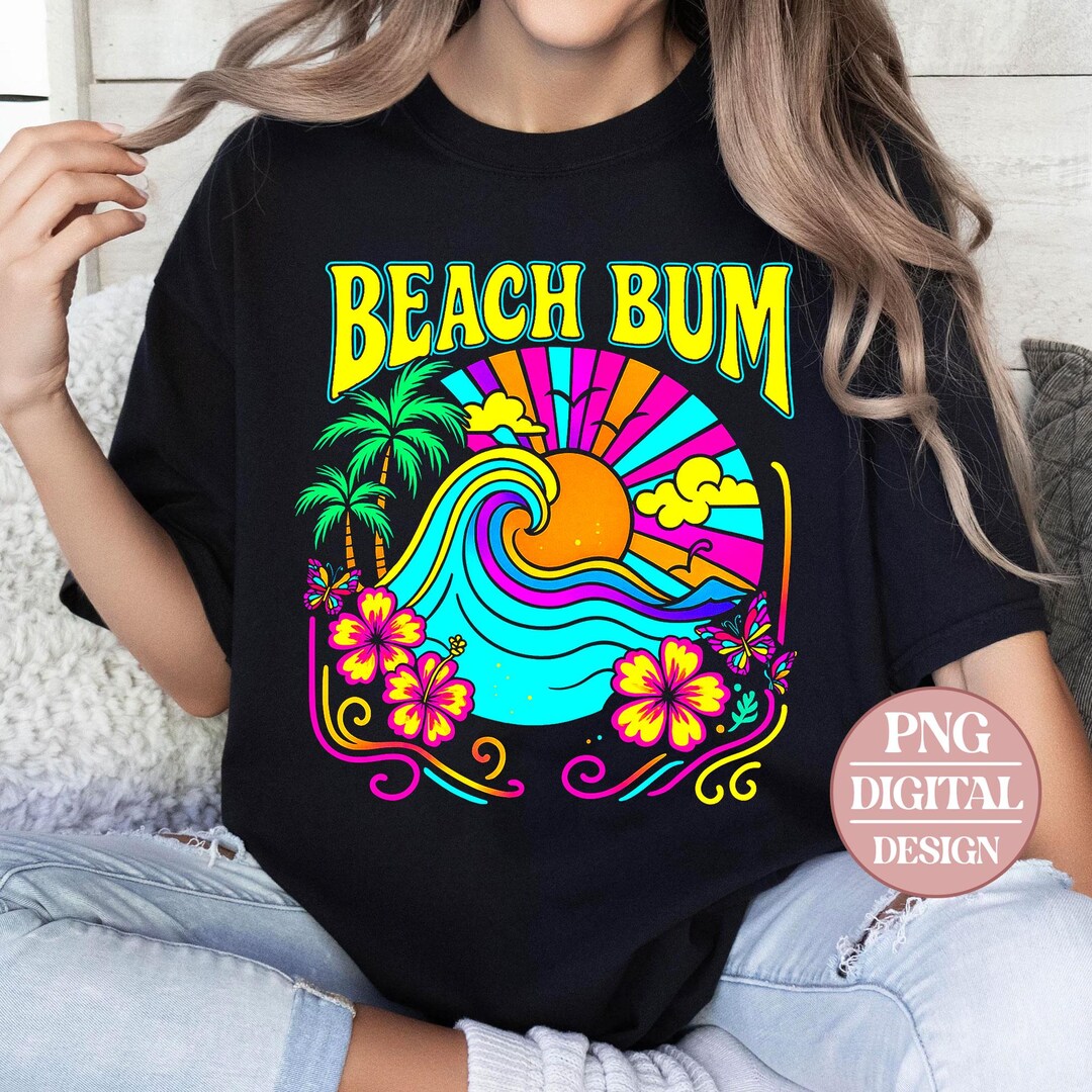 Beach Bum Png, Trendy Summer Design, Retro Summer PNG, Beach Design Png ...