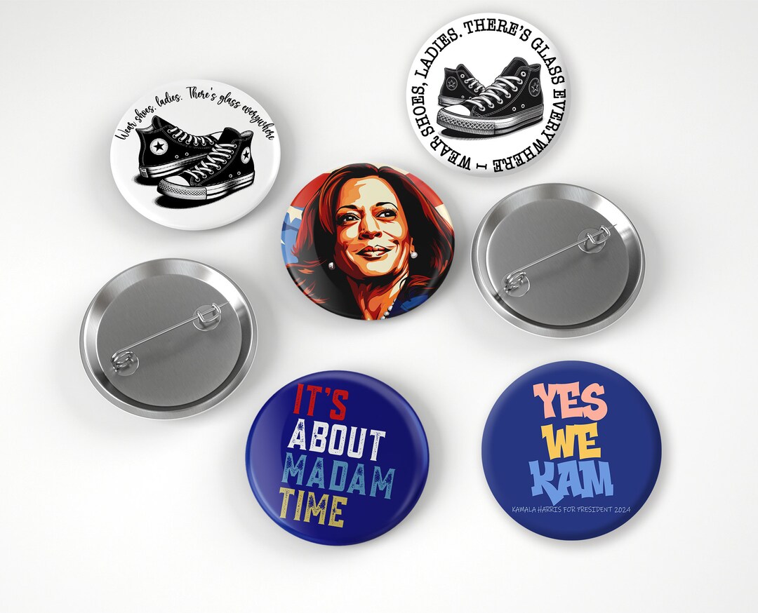 Kamala Harris Pin Button, Campaign Pin, It's Madam Time,chuck and ...