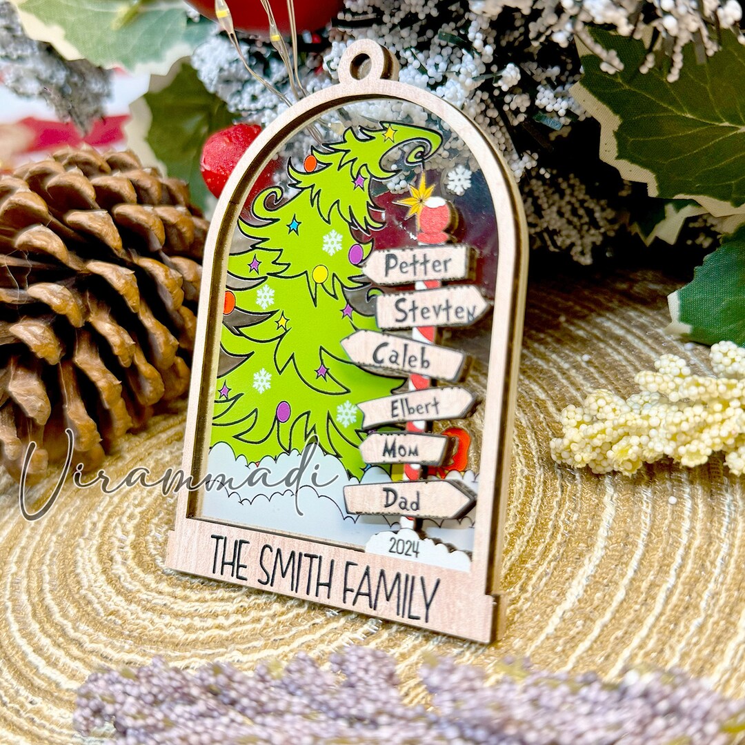 North Pole Family Ornament, Personalized Family Sign Ornament, Whoville ...