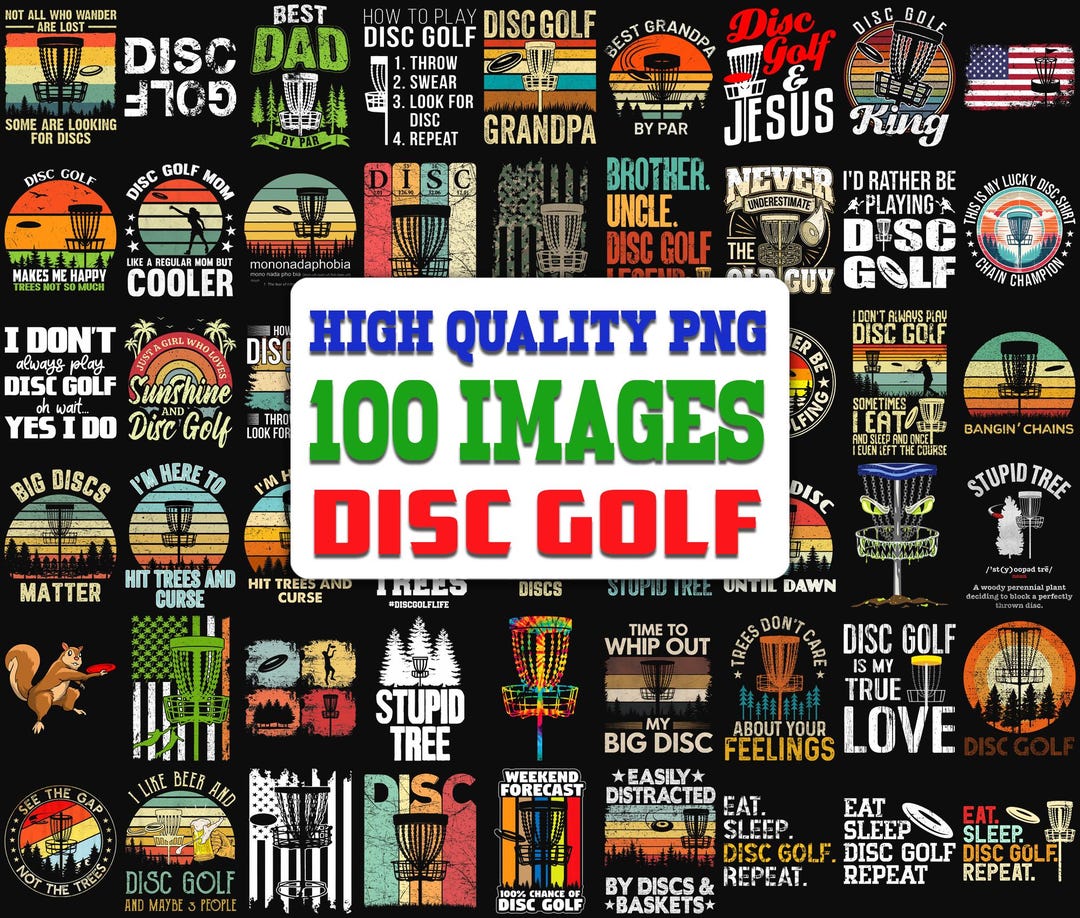 100 Disc Golf Printable Bundle, Disc Golf Player, Disc Golf Graphics ...