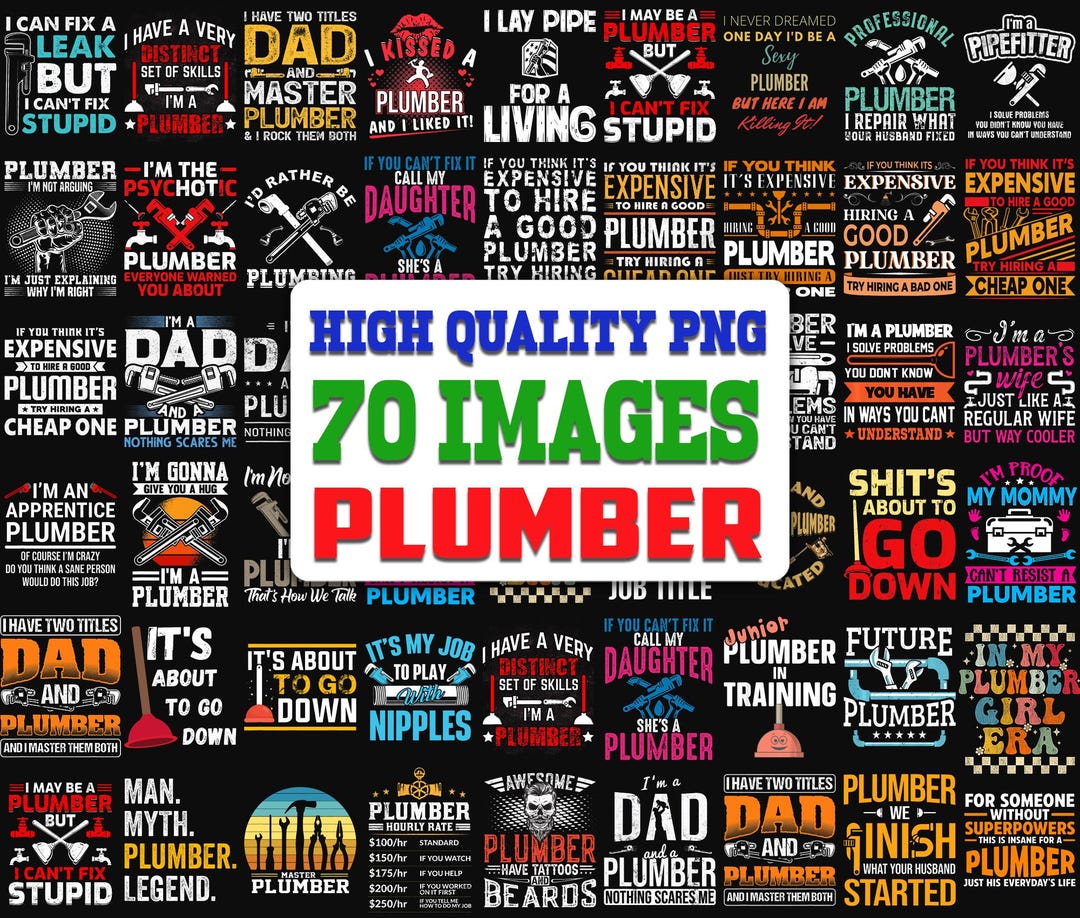 70 Plumber PNG Bundle, Pipefitter Png Bundle, Funny Plumber Clipart Png ...