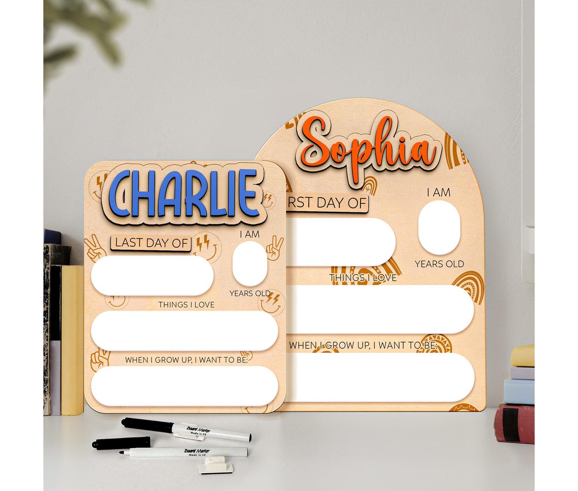 Personalized 3D Back to School Photo Prop, Custom School Board, 1st Day ...