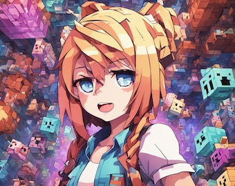 Digital Artwork Castle Minecraft - Etsy