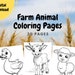 Farm Animal Coloring Pages for Kids and Toddlers, 20 Coloring Pages ...
