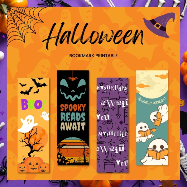 Printable Halloween Bookmarks - Etsy