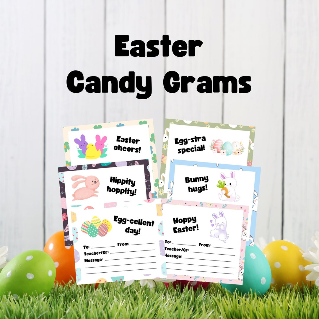 Easter Candy Grams 6 Different Designs Easter Cards - Etsy