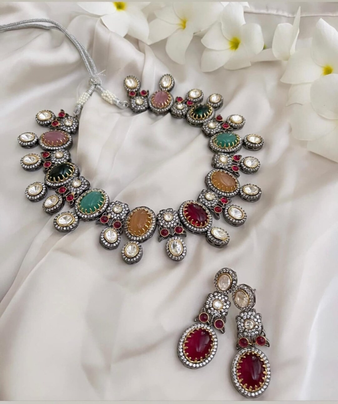 Sabyasachi Inspired Designer Kundan Set, Multi Kundan Neckless, Kundan ...