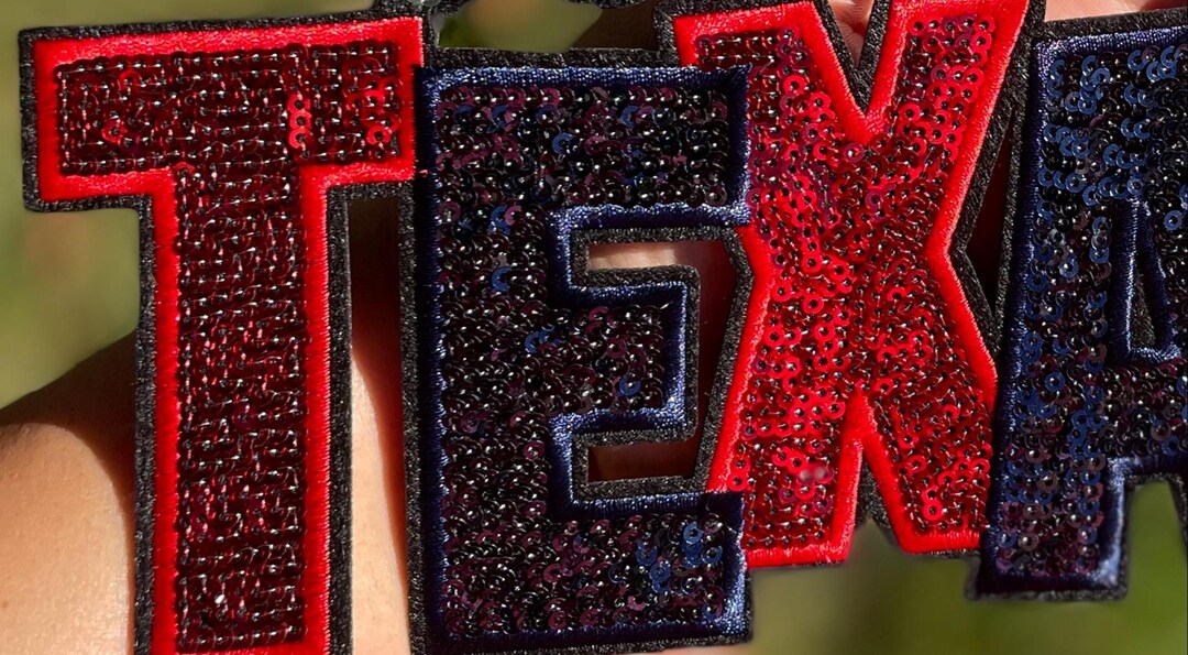 Sequin Houston Texans Chenille Patch, Texans Patch, Football, Game Day ...