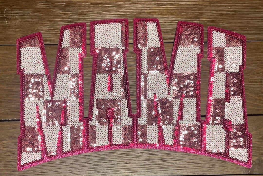 Checkered Mama Chenille Patch Pink Mama T-shirt/crewneck, Gift, Mama ...